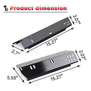 Cozilar Grill Burner Covers for Dyna-Glo Grill Replacement Parts, 15 Inch Grill Heat Plates Heat Shield BBQ Gas Grill Replacement Parts Accessories Porcelain Steel for Dyna-Glo DGH474CRP, DGH485CRP