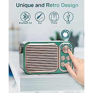 JIEFOCH Karaoke Machine for Kids & Adults, Portable Mini System with 2 Wireless Microphones & Bluetooth Connectivity,Sing Your Heart Out (Retro Green)