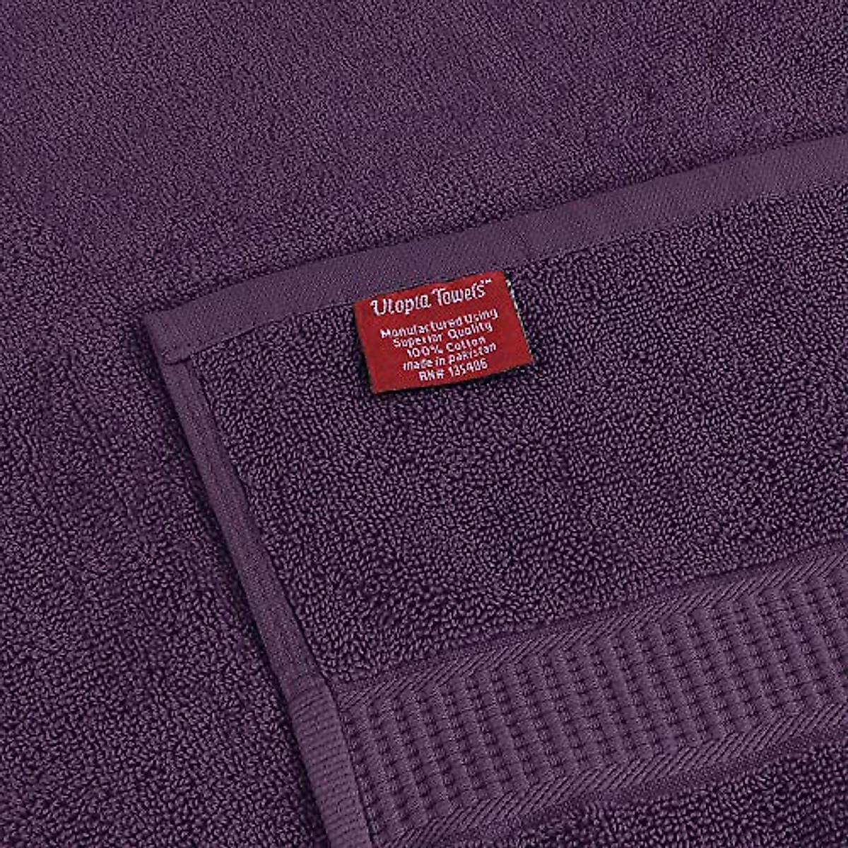 Utopia Towels Bundle Pack of 600 GSM Bath Sheet Set (2-Pack) and Banded Bath Mats (2-Pack) – 100% Ring-Spun Cotton – Highly Absorbent – Soft & Luxurious – Plum