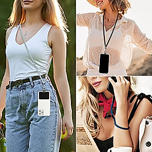 Cell Phone Lanyard, Universal 5× Phone Crossbody Lanyard for Around The Neck, 5× Wrist Phone Strap and 10× Mixed Colors Patch Compatible with Most Smartphones (Mixed Colors)