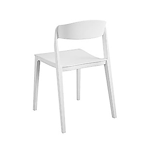 COSCO Outdoor/Indoor Stacking Resin Chair with Ribbon Back, 2-Pack, White