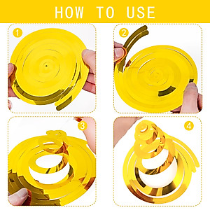 ORG 36 Pieces Party Ceiling Foil Swirl Decorations Hanging Plastic Streamer, Whirls Decorations for Wedding,Birthday,Graduation,Valenties Day,New Year,Baby Shower Party Decor (Gold)