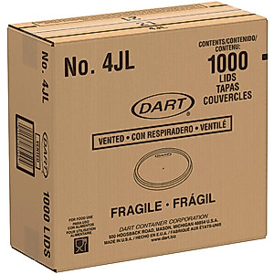 DART 4JL Translucent Vented Lid, 4 Oz, 1000 Count (Pack of 1)