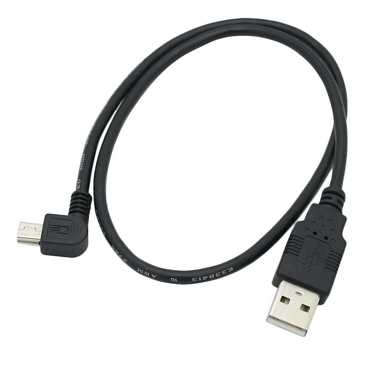 1.64feet Mini USB Right Angle USB A Male to Mini USB B 5Pin Male Charging Cable Adapter Left Angle Data Charge Sync Cable Mini USB Cable - A to Mini B (Left Angle(0.5m/1.64Feet))