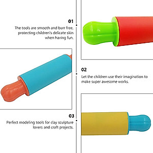 4pcs Clay Rolling Pin Soft Clay Plasticine Dough Modelling Roller Sticks Children Clay and Dough Playing Tools Kids Playdough Kit