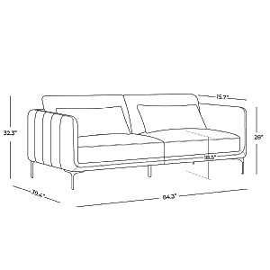 KISLOT 84 Inch Velvet Sofa Upholstered Modern Couch 3-Seat for Living Room, 85'', Ochre Brown