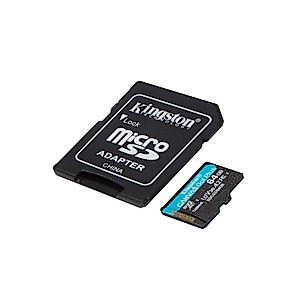 Kingston 64GB Canvas Go Plus microSDXC Card | Up to 170MB/s | UHS-I, C10, U3, V30, A2/A1 | with Adapter | SDCG3/64GB