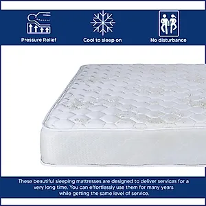 Greaton, 9-Inch Firm Innerspring Mattress, Experience Durable and Supportive Sleep, 75" x 30", Beige.