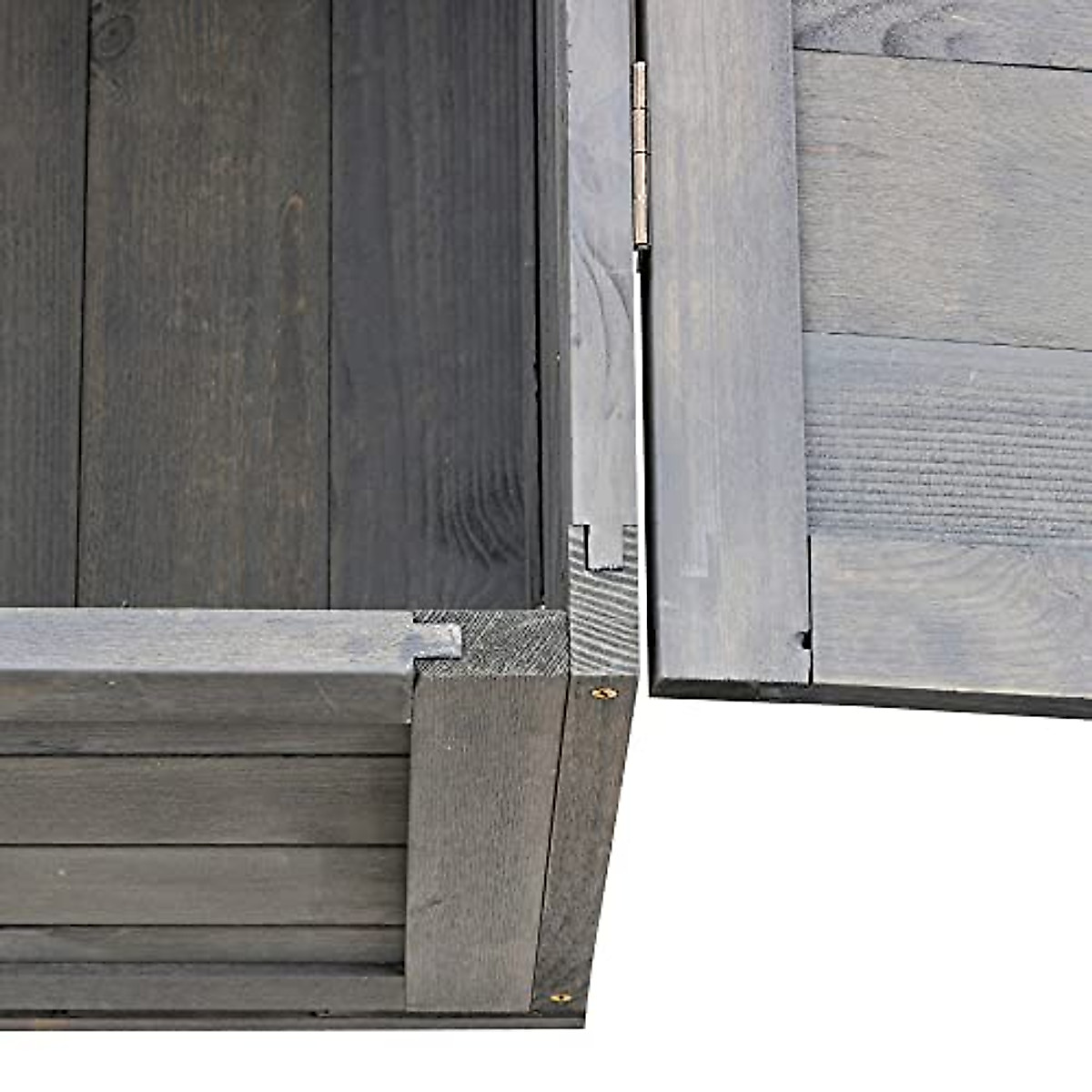 PawHut Wooden Tortoise House Indoor Turtle Habitat Enclosure Outdoor Reptile Cage for Lizards, Geckos, Gray