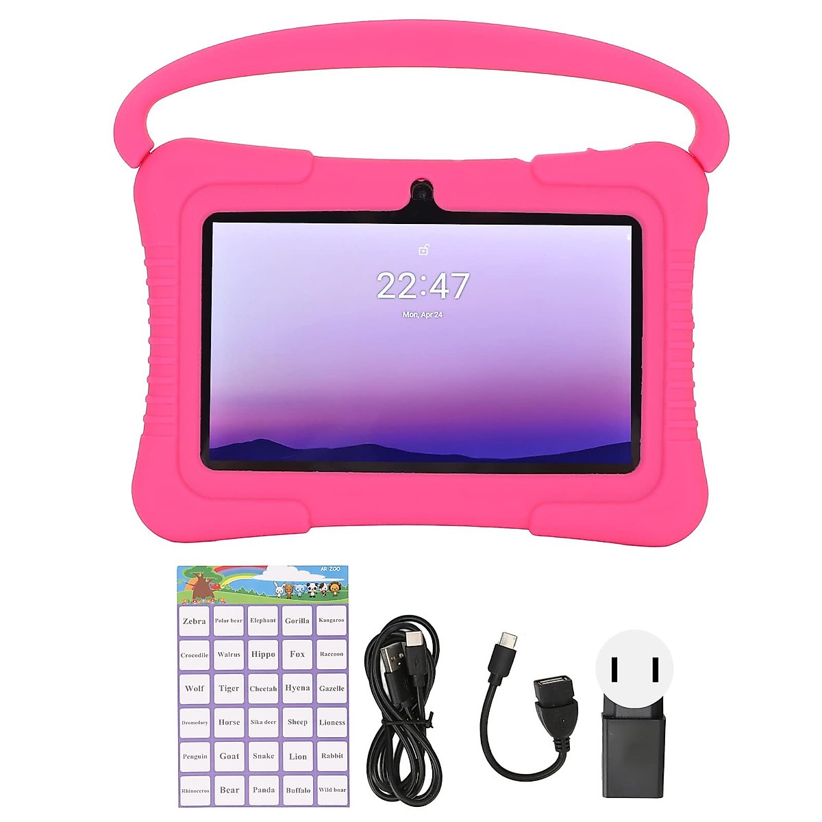 GLOGLOW Toddler Tablet, 3D Design 110-240V Kids Tablet Quad Core Processor for Entertainment for Android 10 (US Plug)