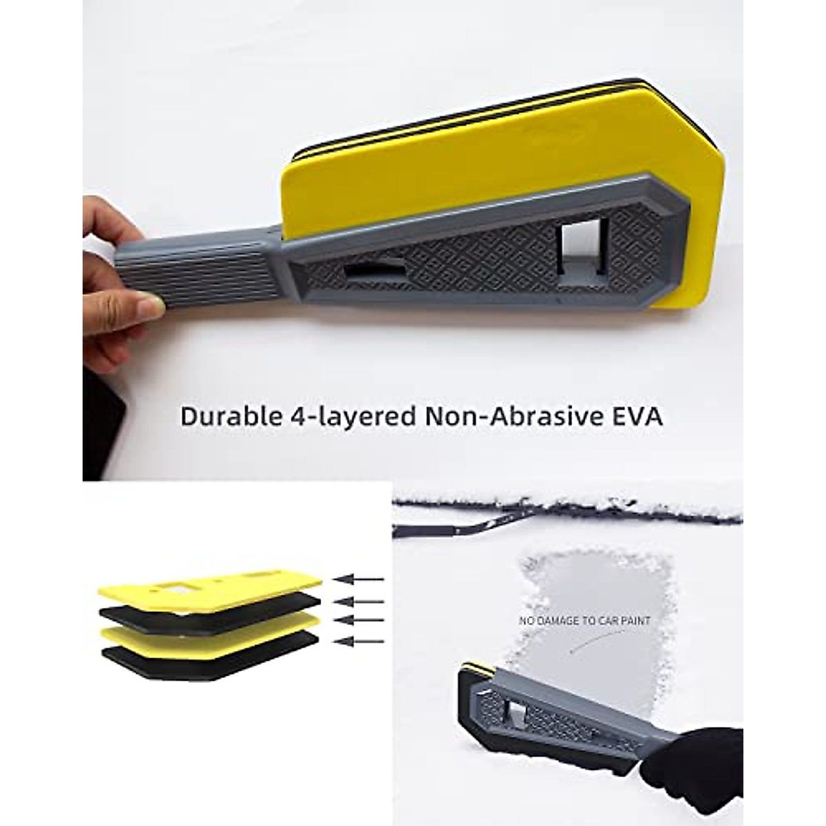 RELSBOA Multi-Purpose Ice Scraper and Snow Wiper Lightweight 29.5 Inches Extendable Car Snow Tool Kit 0.73Lbs Scratch Free (Blue)