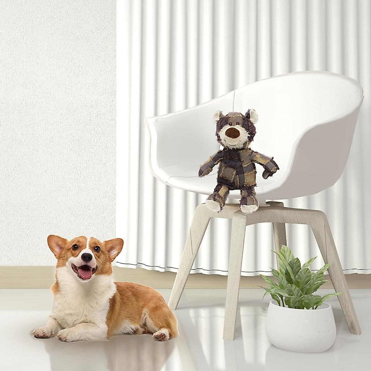 YAUNJI 2024 Premium Indestructible Robust Bear, Indestructible Dog Toys to Keep Them Busy, Petsboro Robust Bear Dog Squeak Chew Toy for Large Small Dogs for Heavy Chewers (ab)