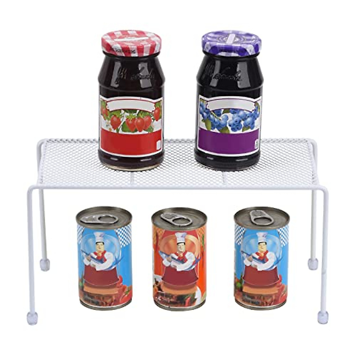 JBESUHI Mesh Kitchen Shelves,Cabinet Storage Shelf Rack, Cabinet Organization Mini Storage Shelf (White, 4)