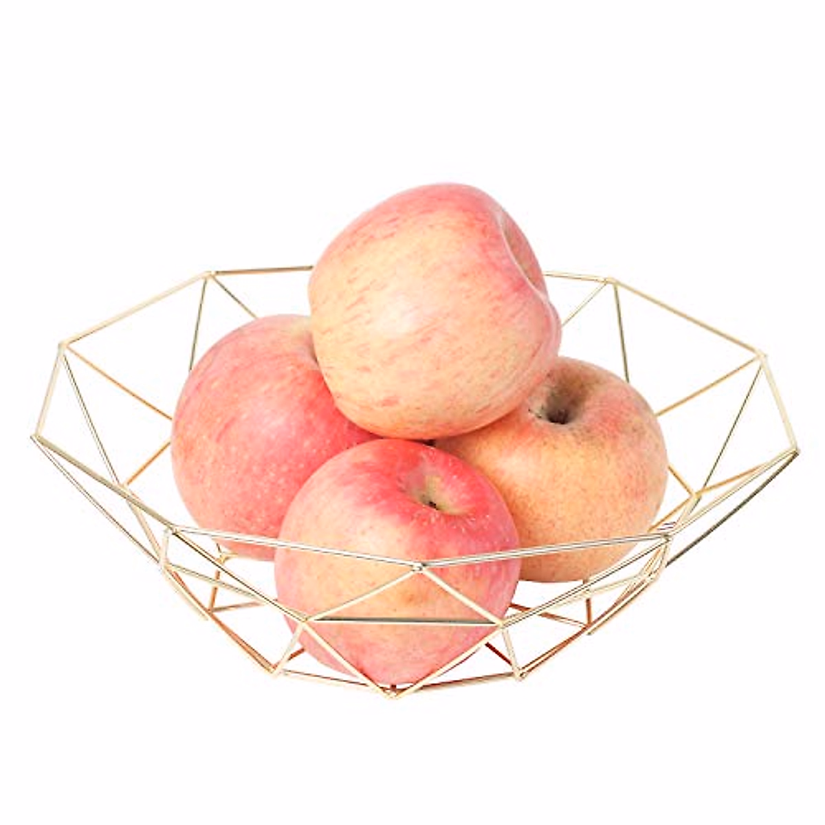 Creative Fruit Dish Bowl Basket Container Centerpiece Bowl for Living Room and Modern Kitchen Table(gold)