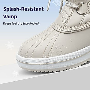 DREAM PAIRS Boys Girls Winter Snow Boots for Little Big Kids Off-White Size 3 Little Kid SDSB2225K