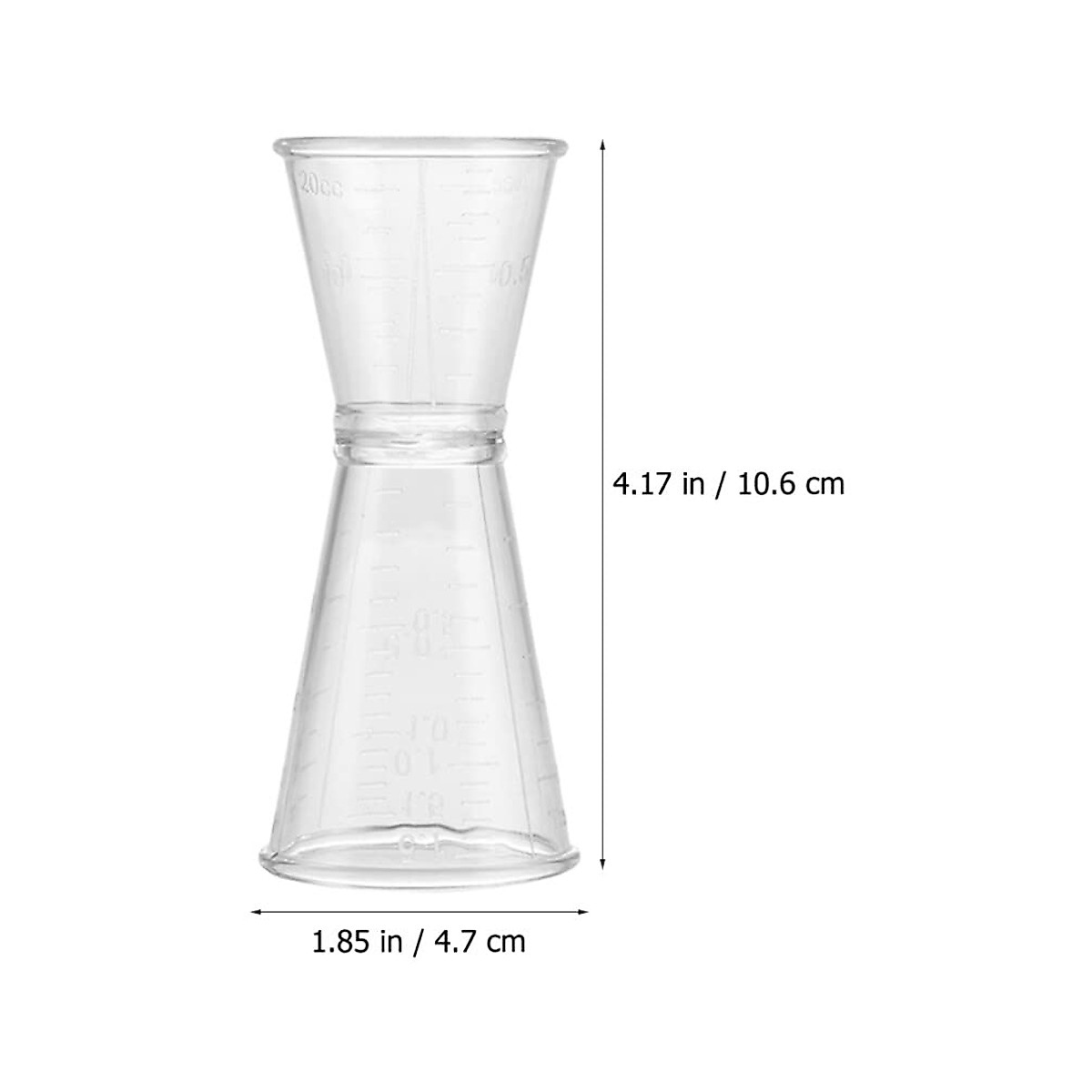 ULTECHNOVO Jigger for Bartending, 5pcs Double Jigger Clear Plastic Jigger Shot Japanese Shot Glass Mixed Drink Measurer Cocktail Double Head Measuring Cup Kitchen Bartender Tools for Home Bar
