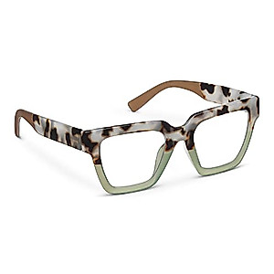 Peepers by PeeperSpecs Oprah's Favorite Women's Take a Bow Square Blue Light Blocking Reading Glasses - Chai Tortoise/Green +2.50