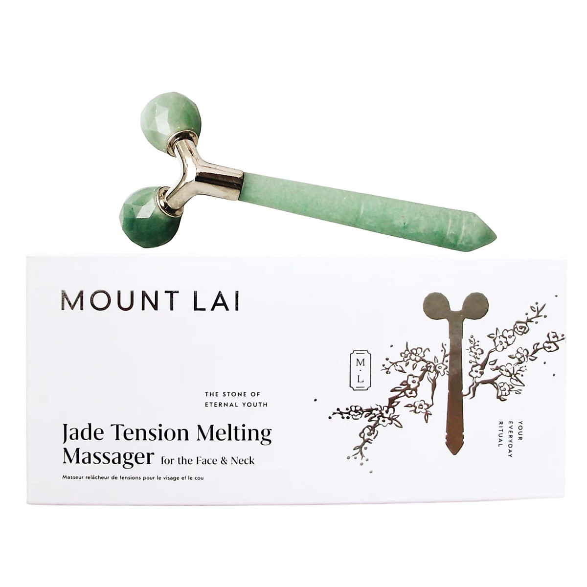 Mount Lai Jade Tension Melting Facial Massager for Face and Neck, Face Jade Roller Massager for Relieving Tensions