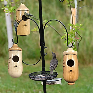 BOMEIQEE Hummingbird House, 4.5 Inches Mini Bird House, Wooden Hummingbird Swing Nest for Outside Hanging, Pet Cottage for Wren Swallow Sparrow Hummingbird Finch Houses (3PCS)