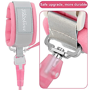 Blisstime Toddler Leash, Kid Leash Anti Lost Wrist Link with Key Lock Upgraded Baby Leash with Safety Wristband Rope for Babies Toddlers Child Kids (4.9ft/1.5m, Pink)