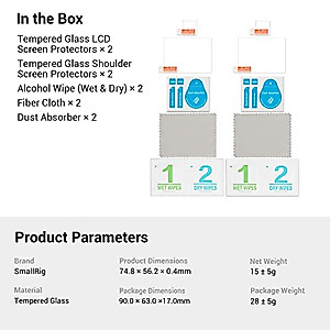 SMALLRIG R3 R5 R5 C Screen Protector, Anti-Scratch Anti-Fingerprint Anti-Bubble Anti-Dust, Hardness Tempered Glass Full Coverage Screen Guard for Canon R3, R5, R5 C [2+2 Pack] - 3674