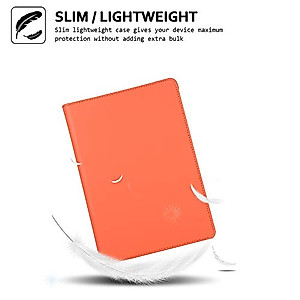 Rotating Case for iPad Pro 12.9-inch 1st & 2nd Generation (2015/2017), Techcircle Slim Premium PU Leather Smart Cover Multi-Angle Viewing Stand Folio Magnetic Hard Shell Protective Case, Orange