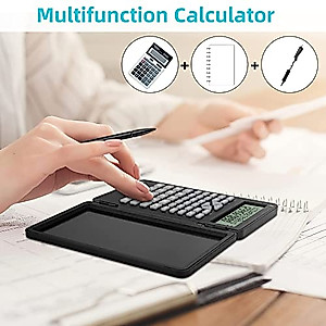 LINGSFIRE Scientific Calculator with Erasable Writing Board, 10-digit LCD Display Foldable Desk Calculator Physics Graphing Calculator for Student Teacher Financial Office Business High School College