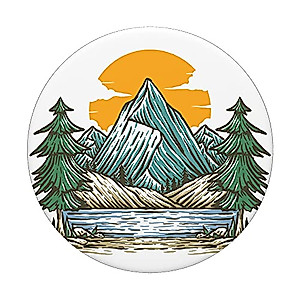 Outdoor Mountain Nature Sunset Nature Landscape PopSockets Swappable PopGrip