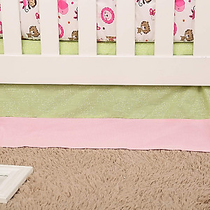 Brandream Crib Bedding Sets for Girls Pink Jungle Elephant Safari Nursery Bedding Set 5 Pieces Baby Comforter Set