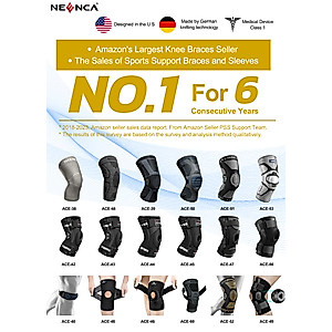 NEENCA Professional Knee Brace for Pain Relief, Medical Knee Support with Patella Pad & Side Stabilizers, Compression Knee Sleeve for Meniscus Tear, ACL, Joint Pain, Runner, Workout - FSA/HSA APPROVED
