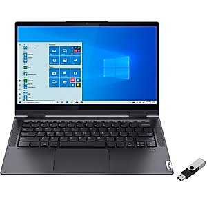 2021 LENOVO Yoga 7i 2-in-1 Laptop 14 inch FHD Touchscreen 11th Core i7-1165G7 EVO Iris Xe Graphics 12GB DDR4 512GB NVMe SSD WI-FI 6 Win 10 Home Fingerprint Backlit Keyboard w/ Ontrend 32GB USB Drive