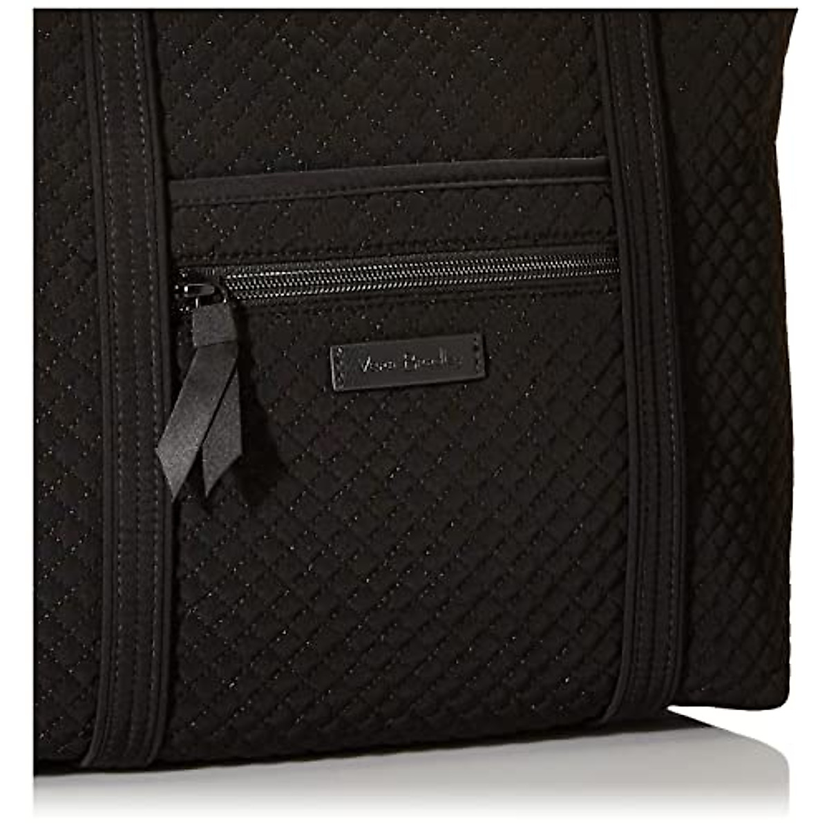 Vera Bradley Women's Microfiber Small Vera Tote Bag, Black 2, One Size