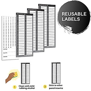 Circuit Breaker Directory Label with Fuse Stickers for Fuse Panel, Marker Sign for Electrical Panel. Strong Adhesive. Up to 48 Entries, Odd and Even Sequence. for House or Commercial Use- Grey Color