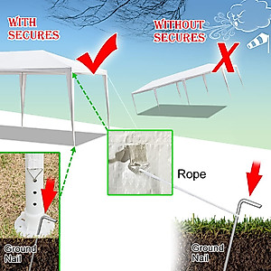 10x30 Party Tent Canopy Tent for Outdoor Wedding Party Camping BBQ Backyard w/ Removable Sidewalls PE Cloth & Waterproof (Away from Windy Weather)