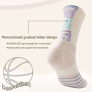 YQHMT Athletic Crew Socks Performance Thick Cushioned Sport Basketball Running Training Compression Socks for Men & Women