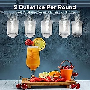 ZAFRO Countertop Portablewith Ice Maker Machine Handle, Mackes up to 26LBS/24H, 9 Cubes in 6 mins，Self -Cleaning Ice Maker with Ice Scoop and Ice Bag（Black）