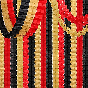 Red-Black Gold Party-Decorations Streamers Garland - 12pcs Casino-Theme Graduation 2023 4-Leaf Clover Paper Streamer,Game Night Wedding Birthday Baby Bridal Shower Banners Decor Ouruola