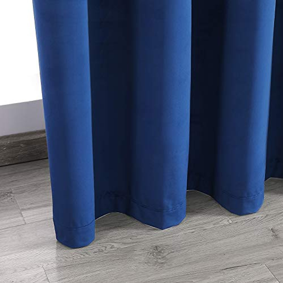 WdFour Super Soft Luxury Velvet Curtains with 2 Free Pillow Covers, Energy Efficient Grommet Curtain Window Drapes for Living Room, 38W x 96L, 2 Panels, Navy Blue