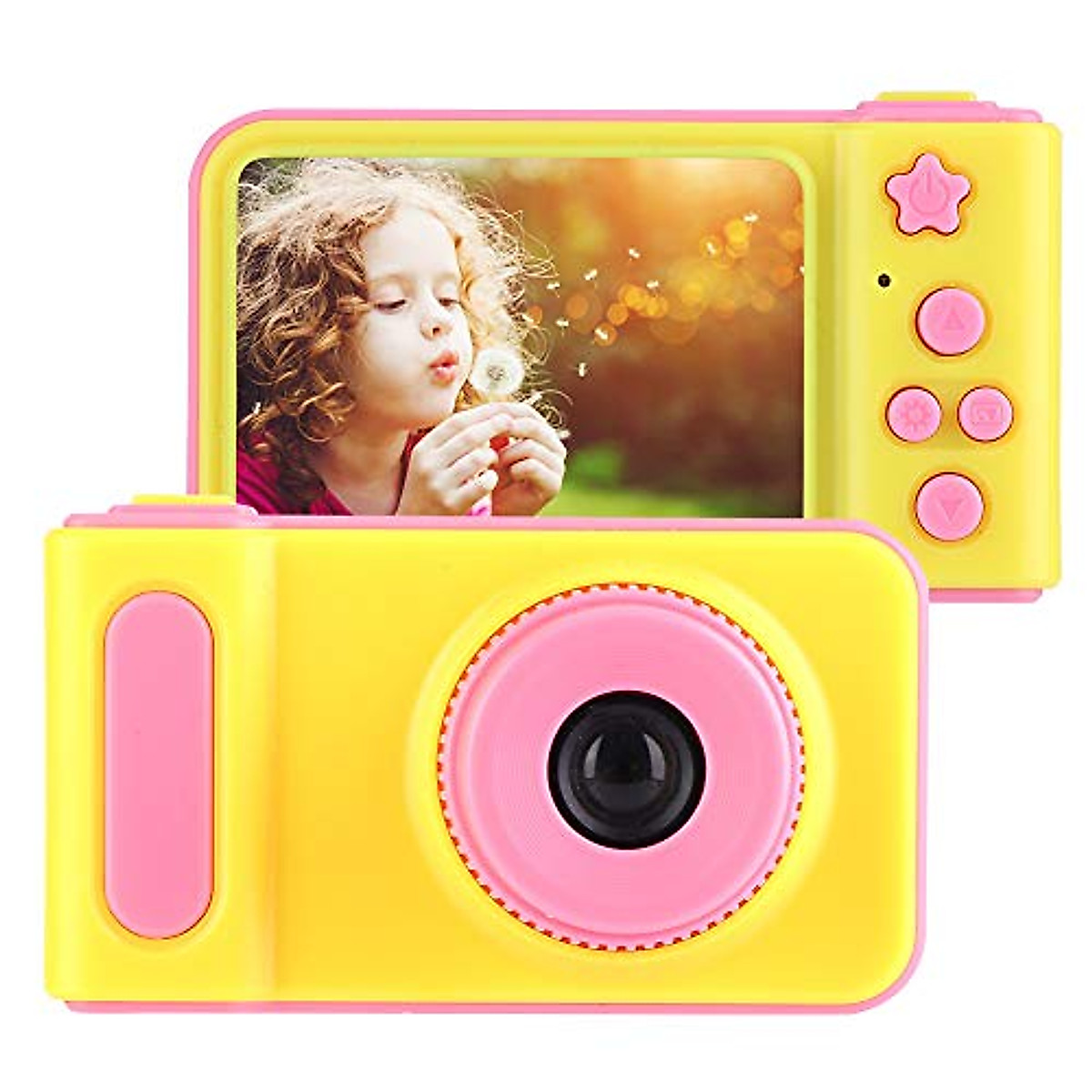 Kids Camera,2 Inch 1080P HD Digital Camera,Cartoon Toy Camera,Built-in 4 Casual Games,Made of eco-Friendly Non-Toxic Material,Simple Operation,Ideal Gift Choice for Kids(Pink)
