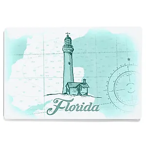 Lantern Press 12x18 Inch Metal Sign, Florida, Lighthouse, Teal, Coastal Icon
