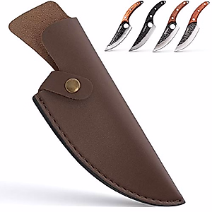 Kitory Leather Knife Sheath 6 inch Boning Knife Practical Soft Leather Sheath with Belt Loop Good for Protect Fixed Blade & Carry Out