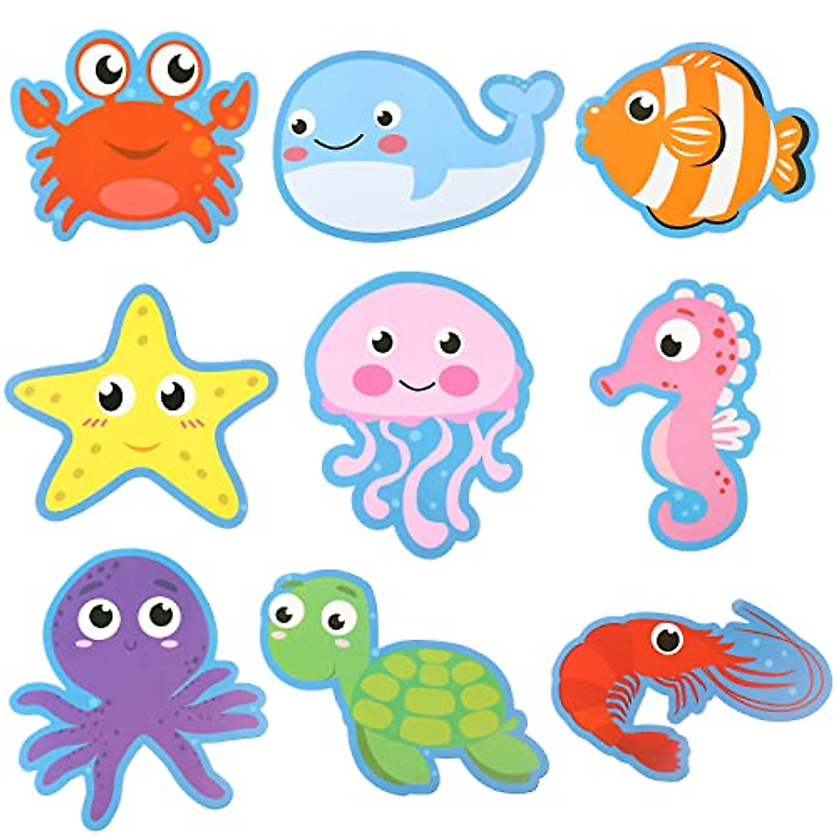 45 Pieces Ocean Sea Animal Creature Cutouts with Glue Point Dots Under The Sea Classroom Party Decorations for Classroom Bulletin Board Ocean Themed Birthday Party Supplies