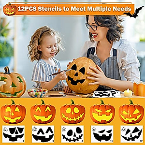 35 PCS Halloween Pumpkin Carving Kit, Professional Pumpkin Carving Tools Set with Stencils Candles Carrying Bag, Pumpkin Carving Knife for Kids Adults Sculpting Jack-O-Lanterns Halloween Decoration