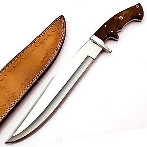 UK UNIQUE SHARP KNIVES D2 Stainless Steel BK-3046 Handmade 16.00 Inches Full tang Hunting Knife -Beautiful Rose Wood Handle
