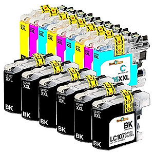 Houseoftoners Compatible Ink Cartridge Replacement for Brother LC107BK LC 107 & LC105 LC 105 for MFC-J4310DW MFC-J4610DW MFC-J4710DW (6B/3C/3M/3Y, 15PK)