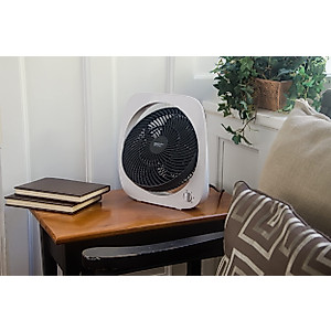 Comfort Zone 10" 3-Speed Turbo Table/Desk Fan with 180-Degree Adjustable Head, Adjustable Tilt, Ideal for Home, Bedroom & Office, CZ110WT