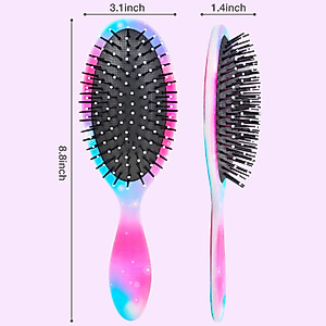 Girls Wet Dry Detangling Brush for Curly, Thick Hair - Pain-Free Bristles for Women & Kids (Starry Unicorn)
