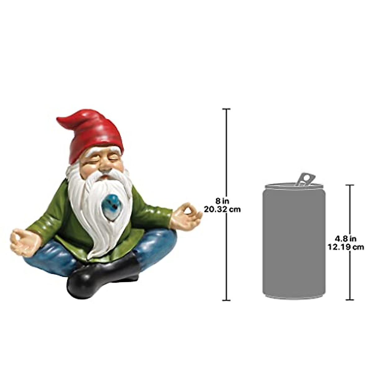 Design Toscano Zen Garden Gnome Statue, 8 Inch, Polyresin, Full Color