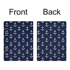 Naby Blue Anchor Notebook Cover 6-Ring Binder Portable Planner Book Loose-Leaf Cover for Home Office
