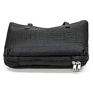 Dicksons Black Purse Fashion Jacquard Fabric Bible Cover Case with Handle, Large